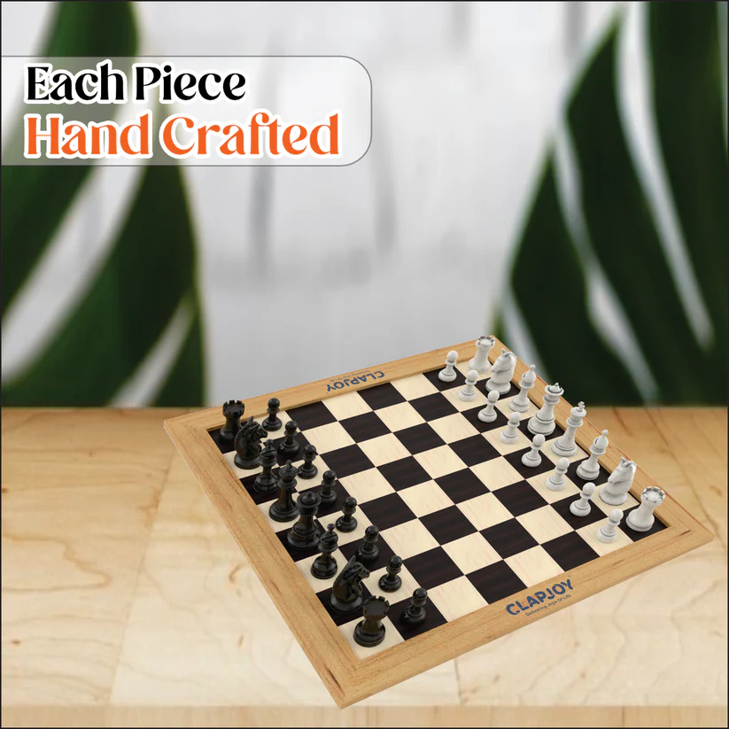 Wooden Classic 4 in 1 Board Game (Ludo & Chess |Snake Ladder & Tic Tac ...